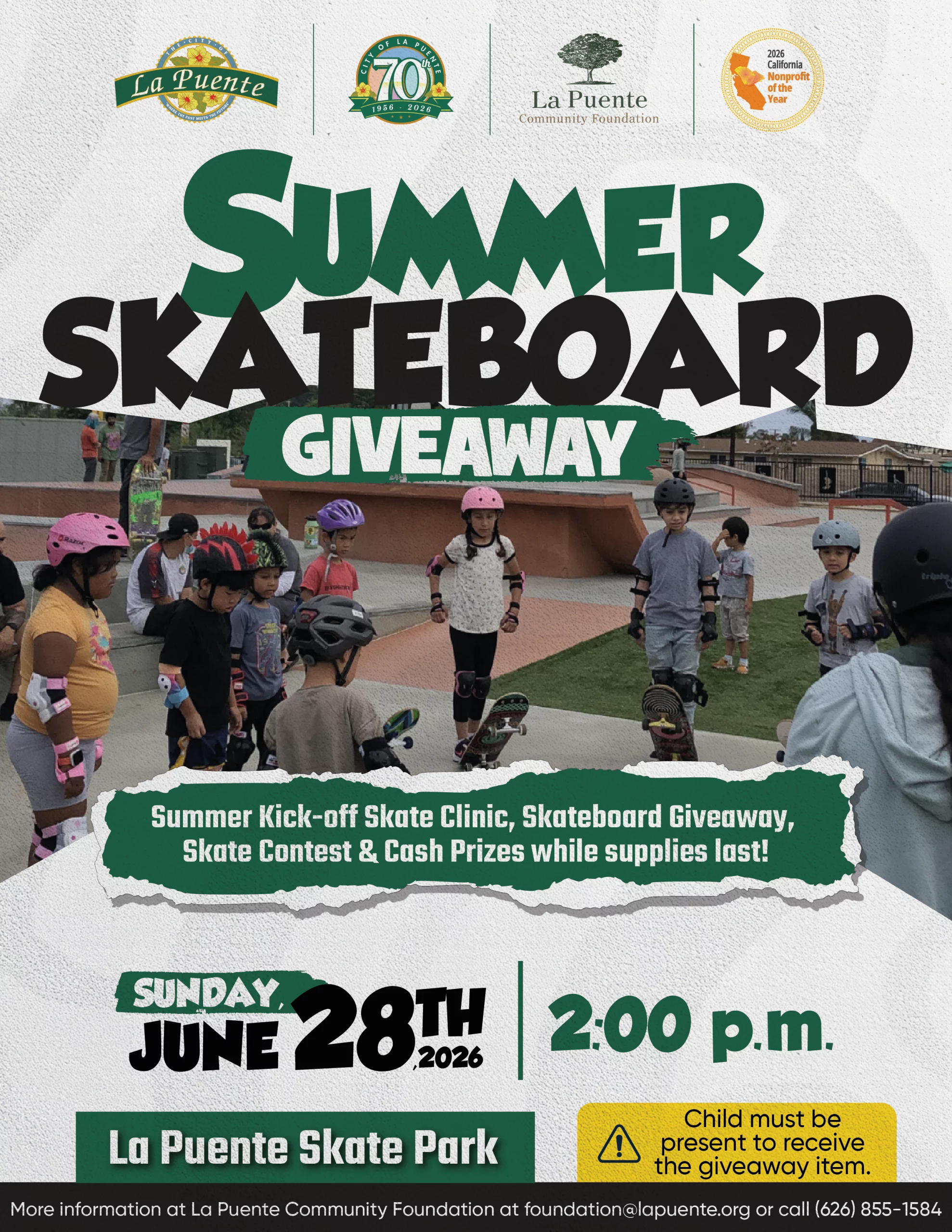 Summer Skateboard Giveaway - City of La Puente